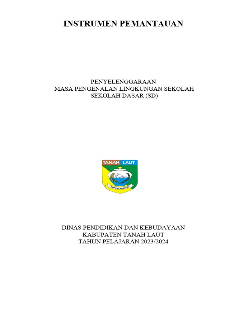 Instrumen Monitoring Dan Evaluasi MPLS SD 2023 | PDF