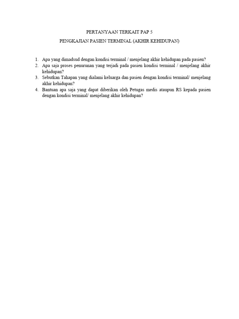 Pertanyaan Terkait Pap 5 | PDF