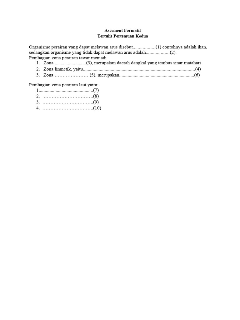 Asesment Formatif Pertemuan Kedua KH | PDF