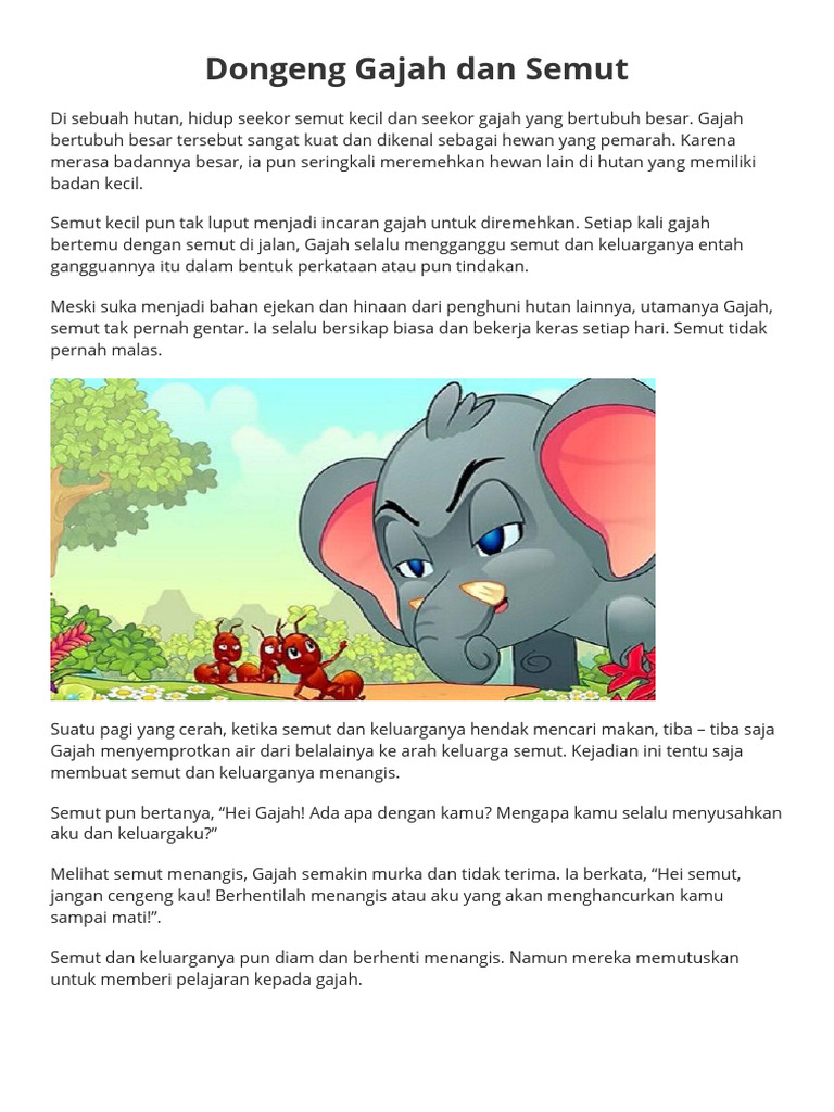 Dongeng Gajah dan Semut | PDF