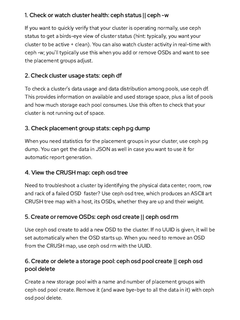 10 Commands Every Ceph Administrator Should Know | PDF | Teaching ... 10 Commands Every Ceph Administrator Should Know | PDF | Teaching ...