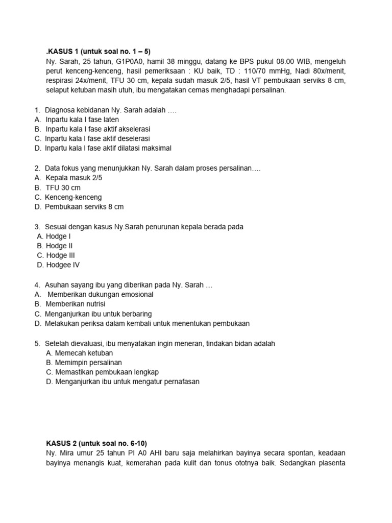 Latihan Soal Osce | PDF | Pengembangan Diri