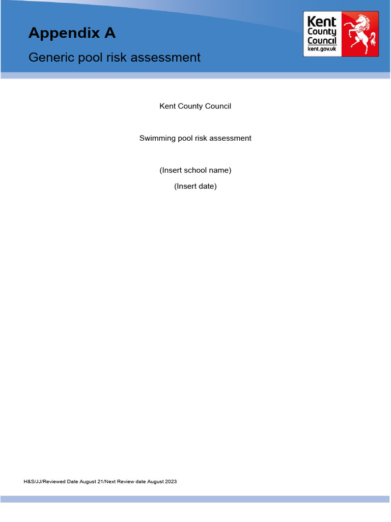 Appendix A Generic Pool Risk Assessment 9 | PDF