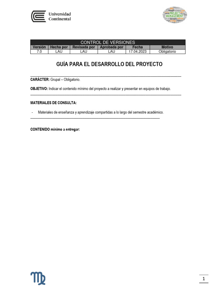 DP-Guía de Proyecto - Rev 7 | PDF