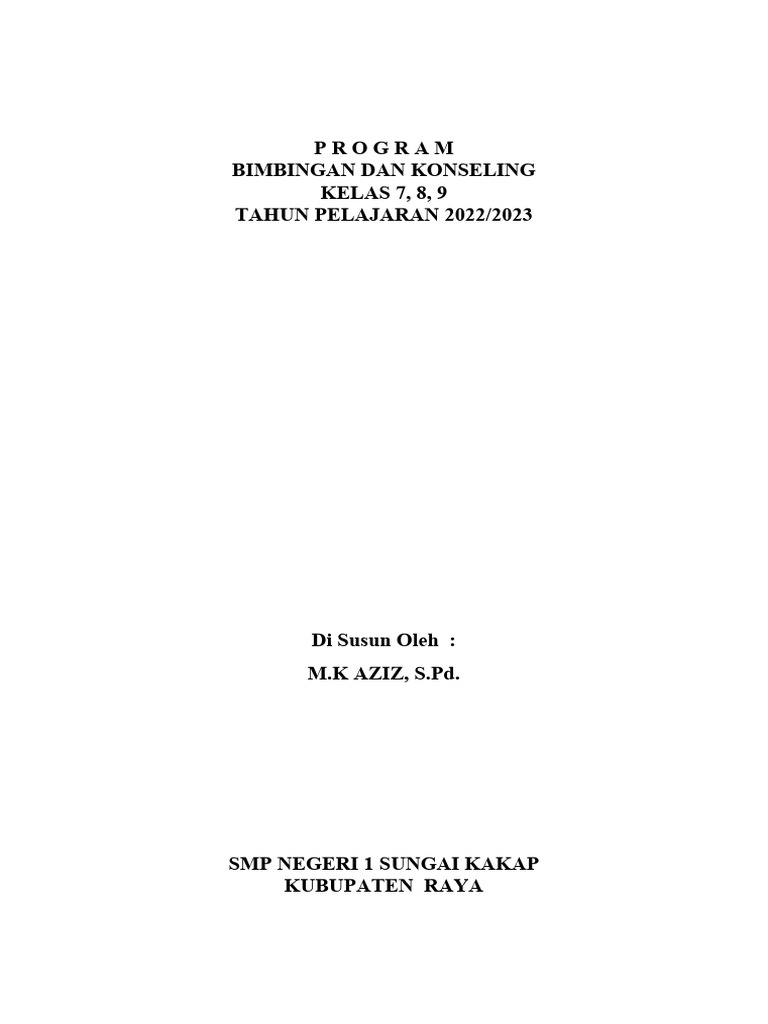 Contoh Program BK SMP Kelas 8 | PDF | Karier & Perkembangan