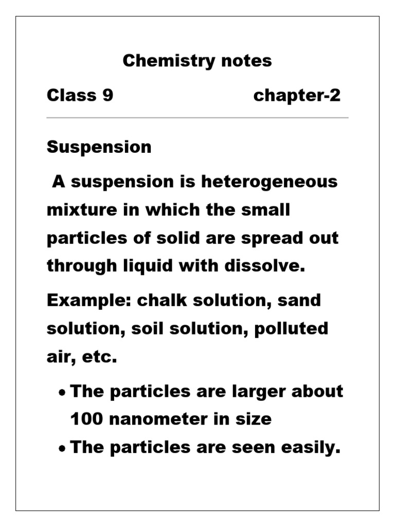 Chemistry Notes 2 | PDF