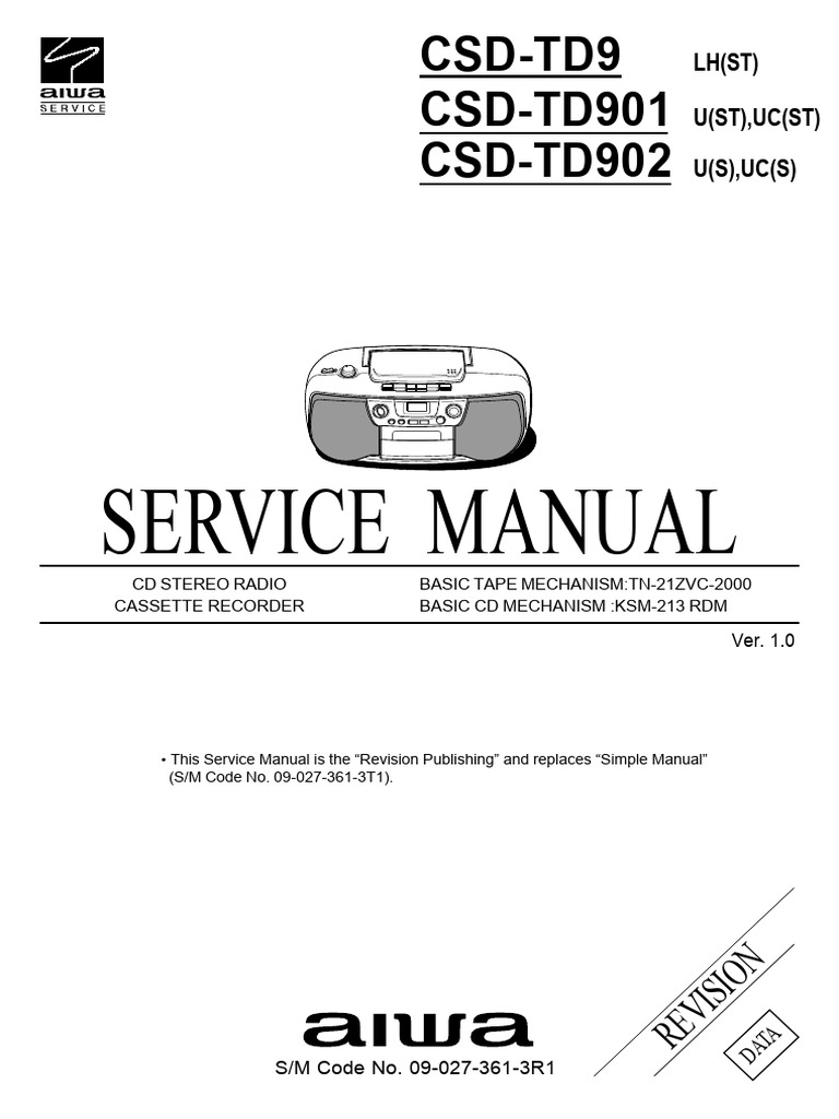 Aiwa CSD Td9 | PDF | Compact Disc | Electrical Engineering