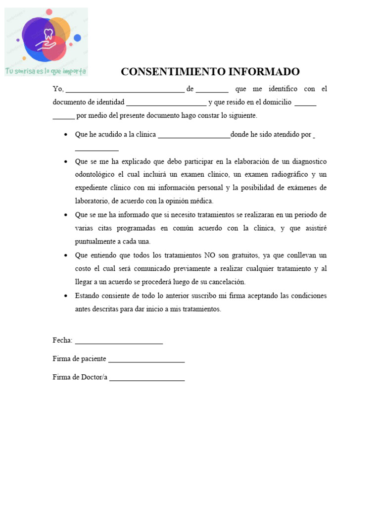 Consentimiento Informado General | PDF