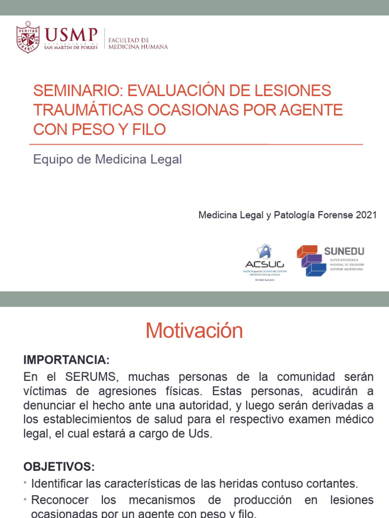 MedLegal Seminario5 Lesiones Contuso Cortantes | PDF