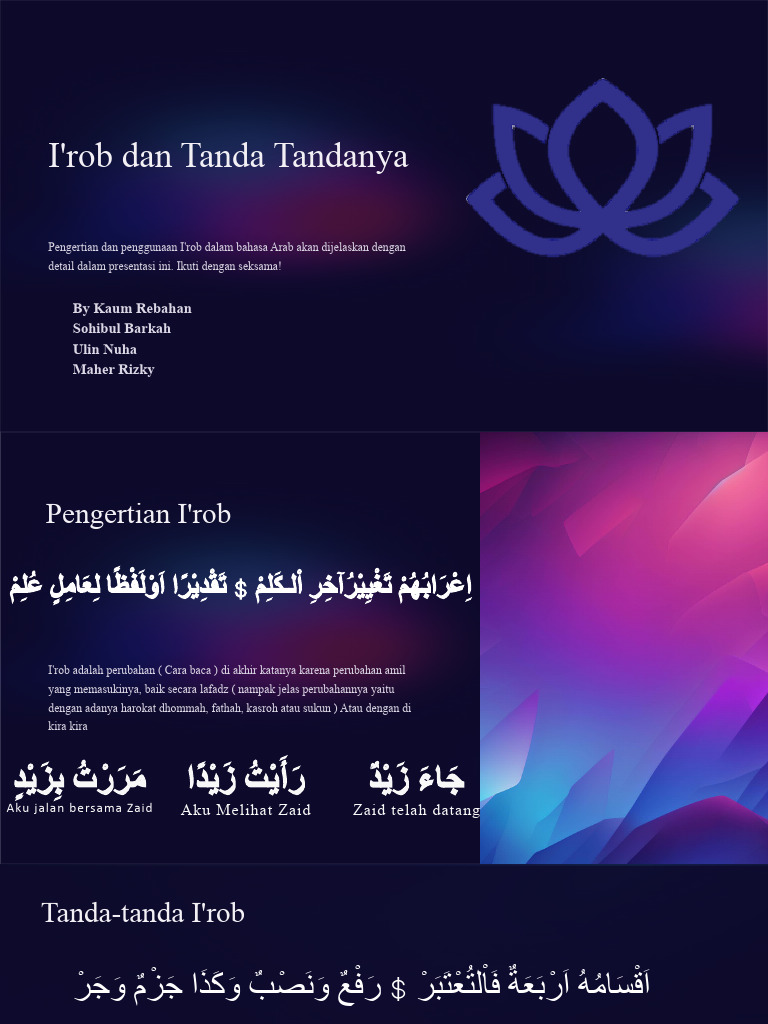 Pengertian dan Tanda I'rob dalam Bahasa Arab | PDF | Seni & Disiplin ...