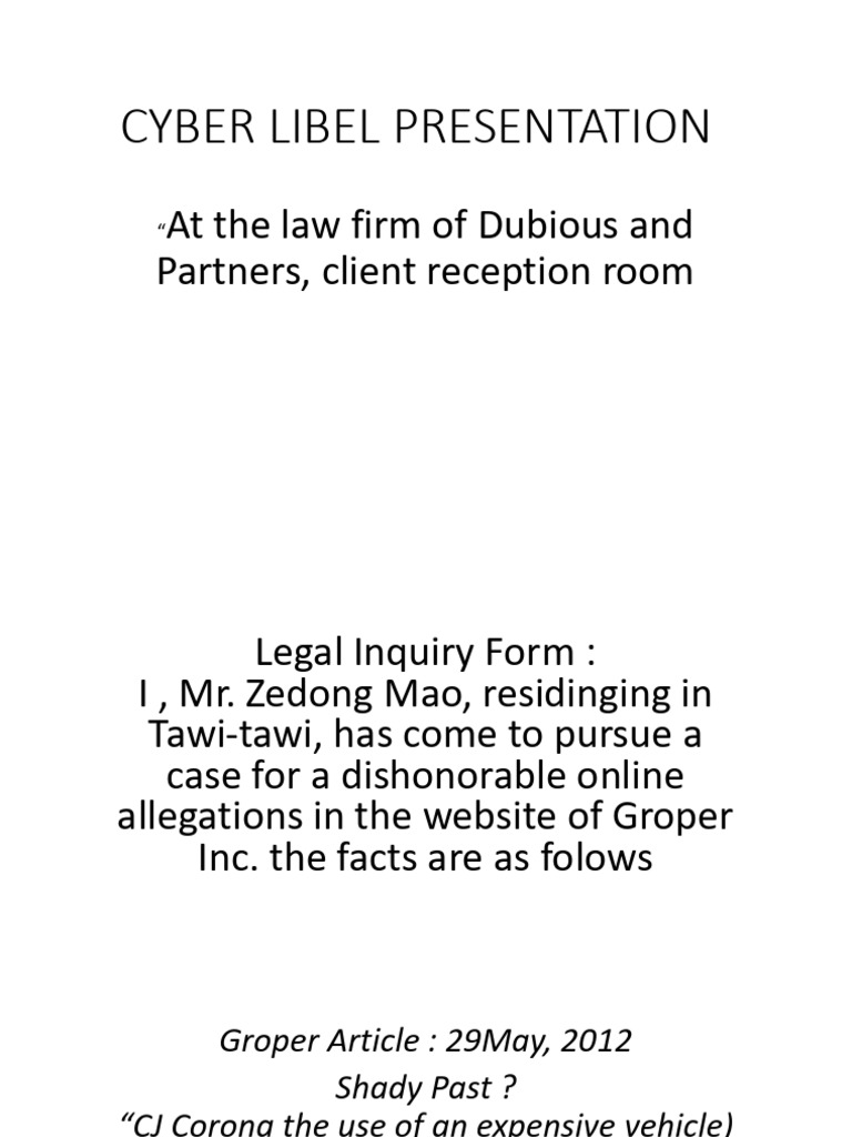 Cyber Libel Power Point Presentation | PDF