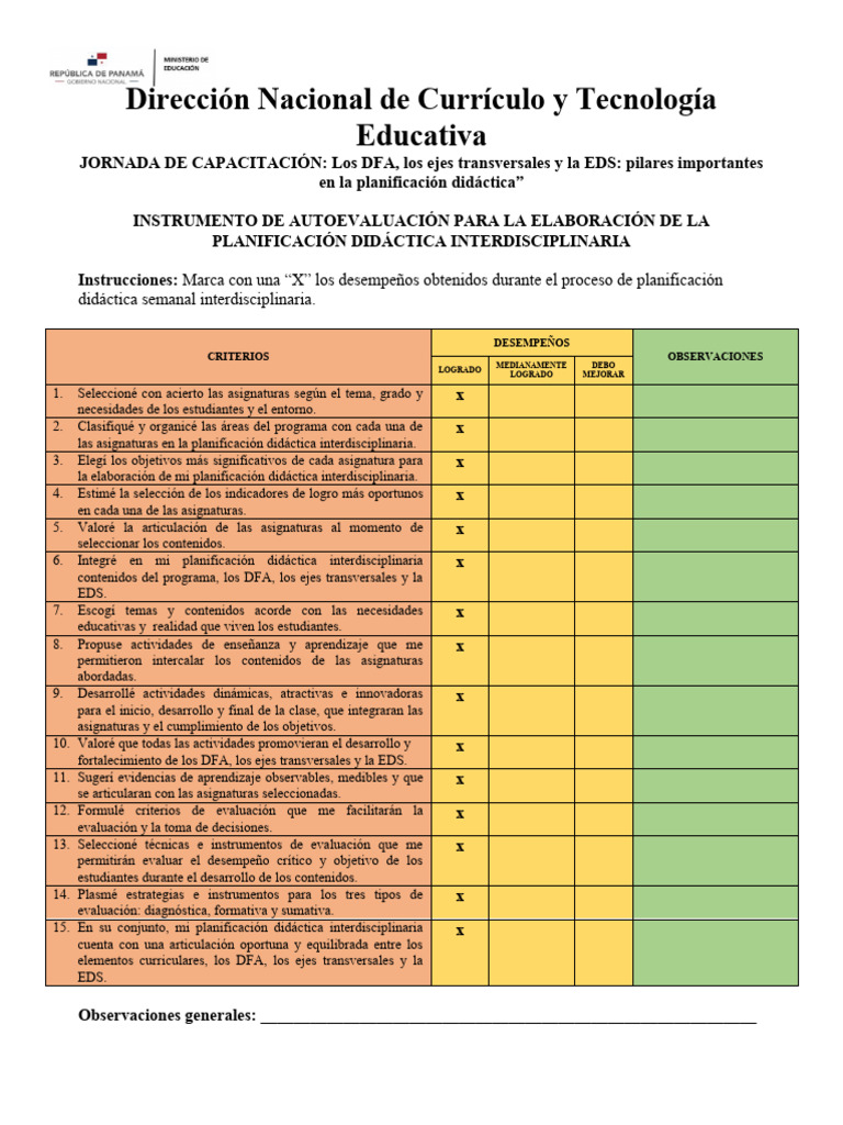 Criterio de Evaluacion | PDF