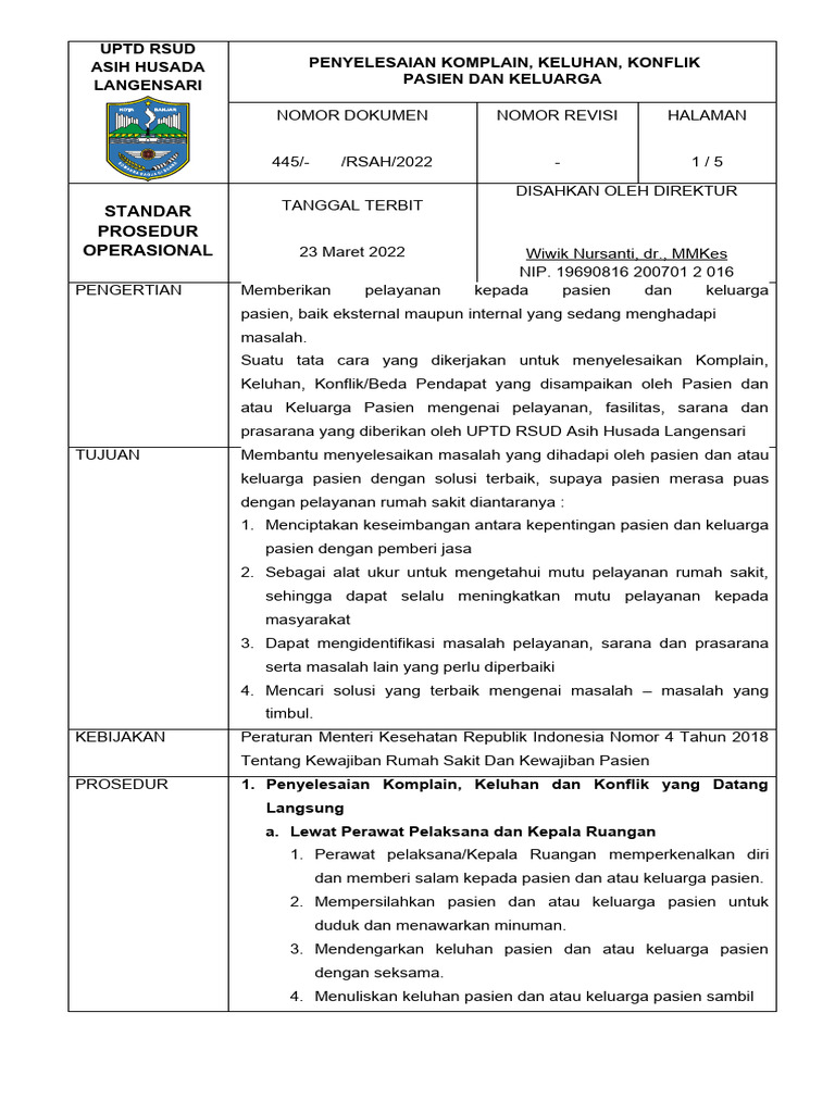 Sop Alur Komplain | PDF | Sains & Matematika