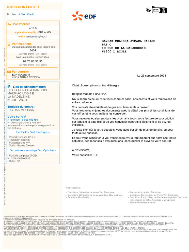 Votre Document Edf Melissa | PDF
