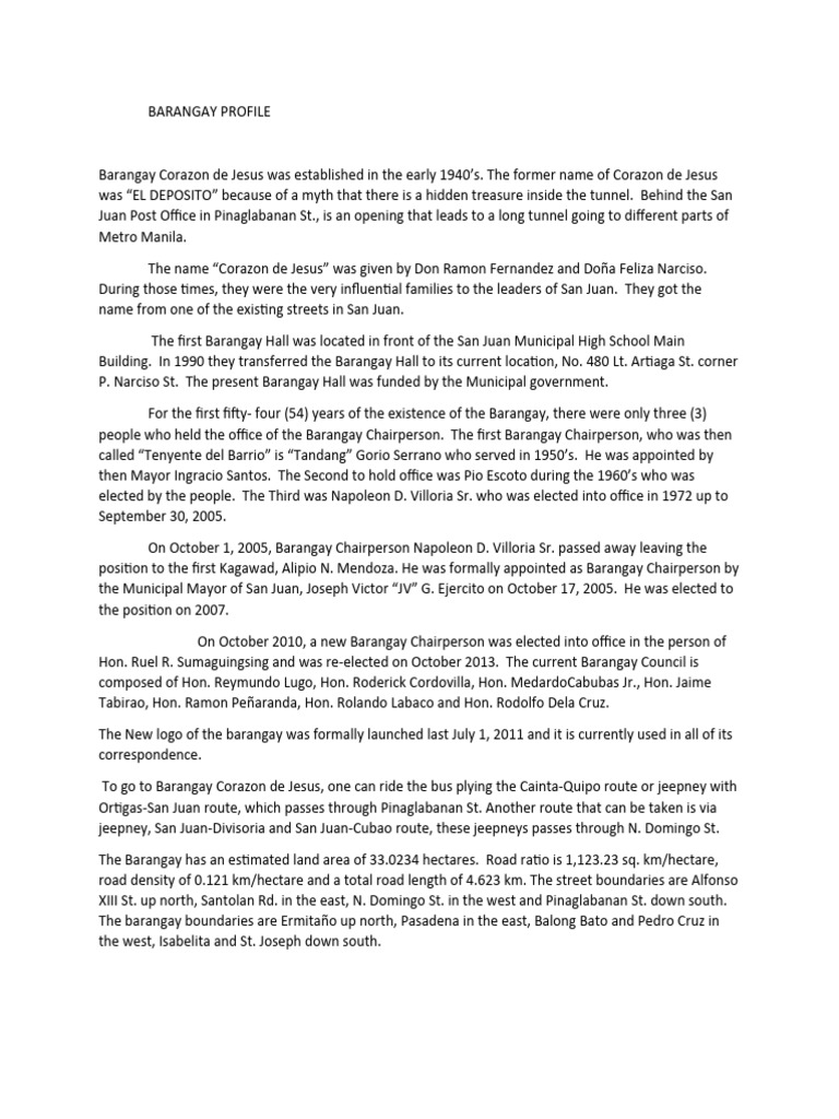 Barangay Profile | PDF