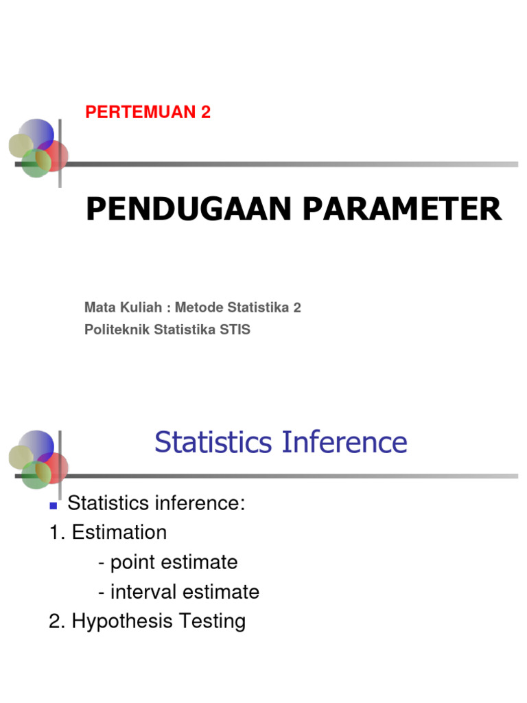 D4 - Metstat 2.2 - Pendugaan Parameter | PDF