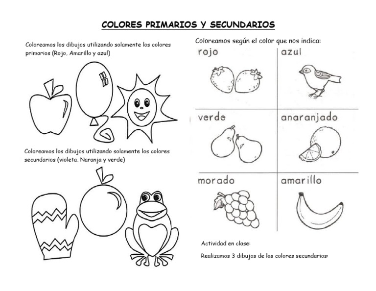 Colores Primarios y Secundarios 1ro | PDF