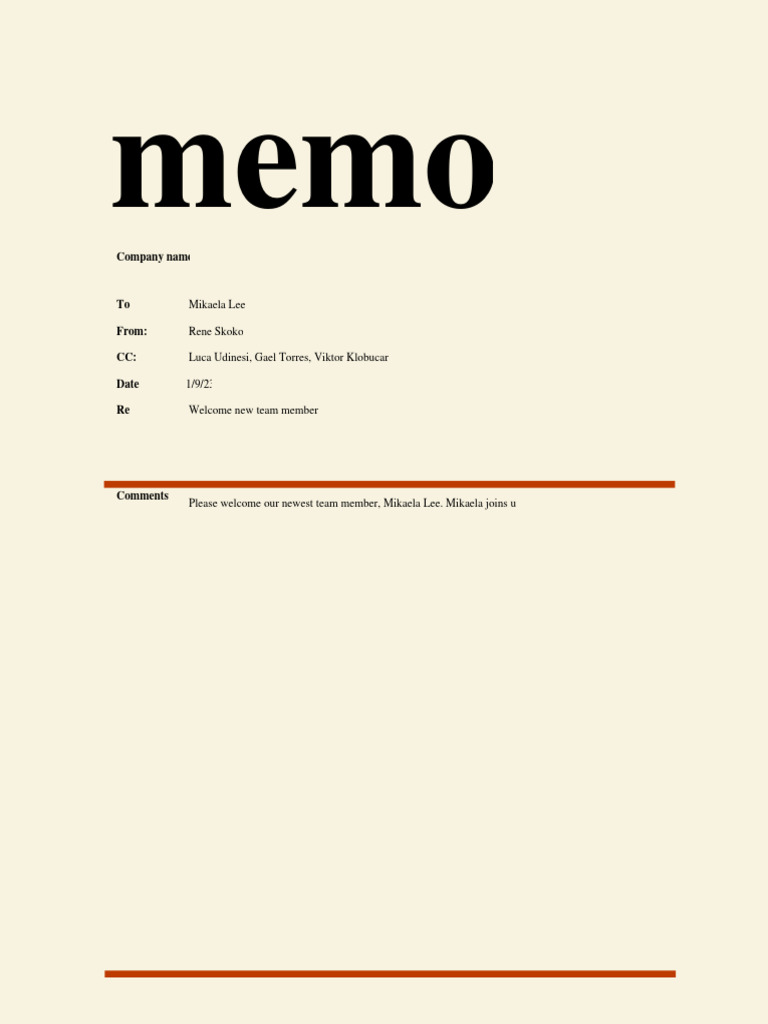 Modern Memo Simple Design | PDF