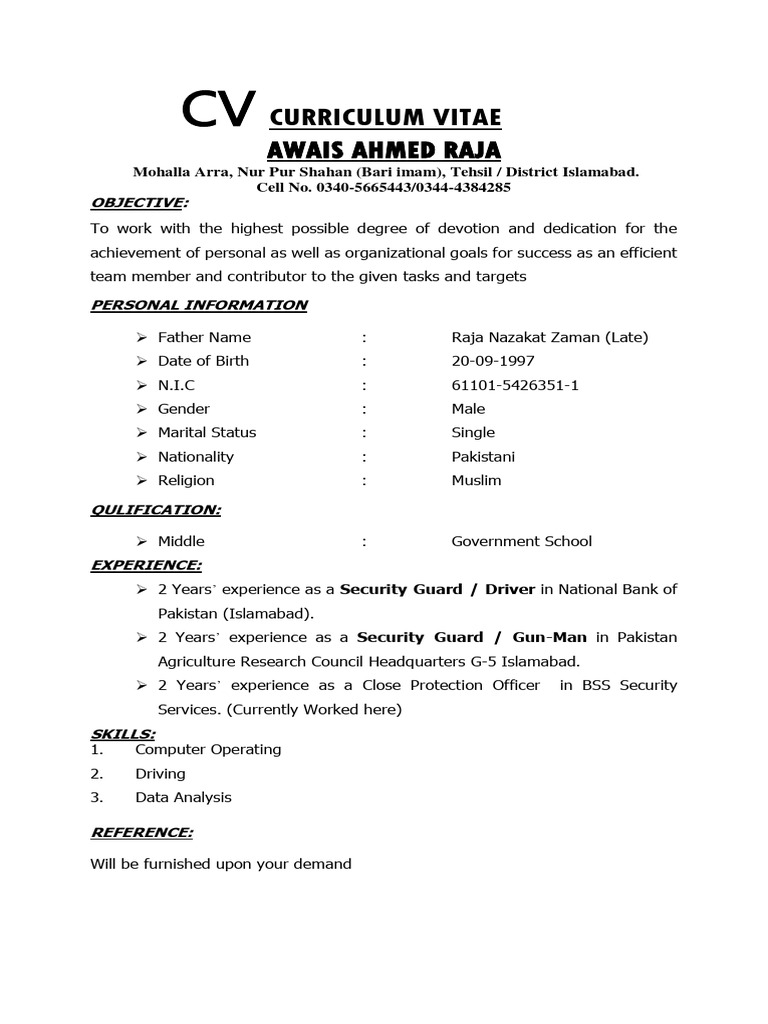 CV Awais | PDF