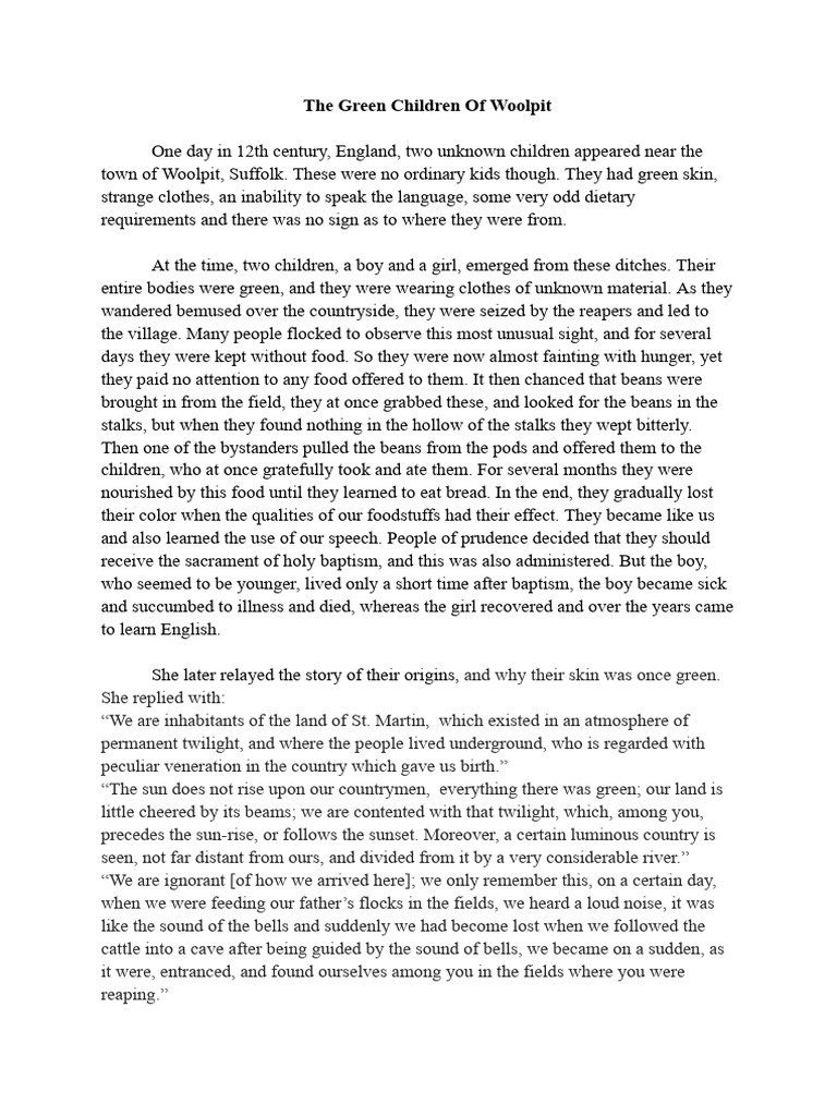 The Green Children of Woolpit-2 | PDF