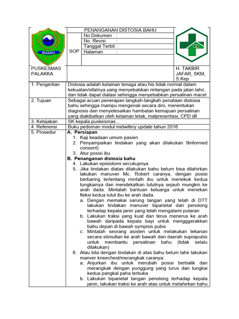 Penanganan Distosia Bahu pada Persalinan | PDF | Kesehatan Holistik