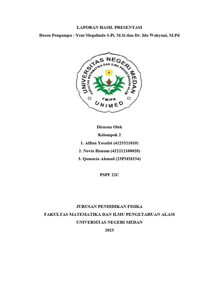 Laporan Hasil Presentasi Kelompok 2 - Pertemuan 4 Media Pend. Fisika | PDF
