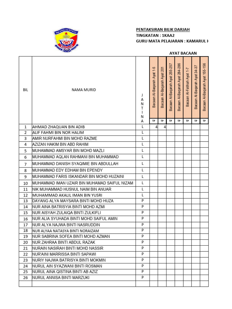 Borang Transit Pbd Tingkatan 1 5 2022 Pdf