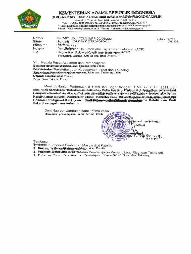 Ditjen Bimas Katolik_Dokumen Alur Tujuan Pembelajaran Pendidikan Agama Katolik dan Budi Pekerti ...