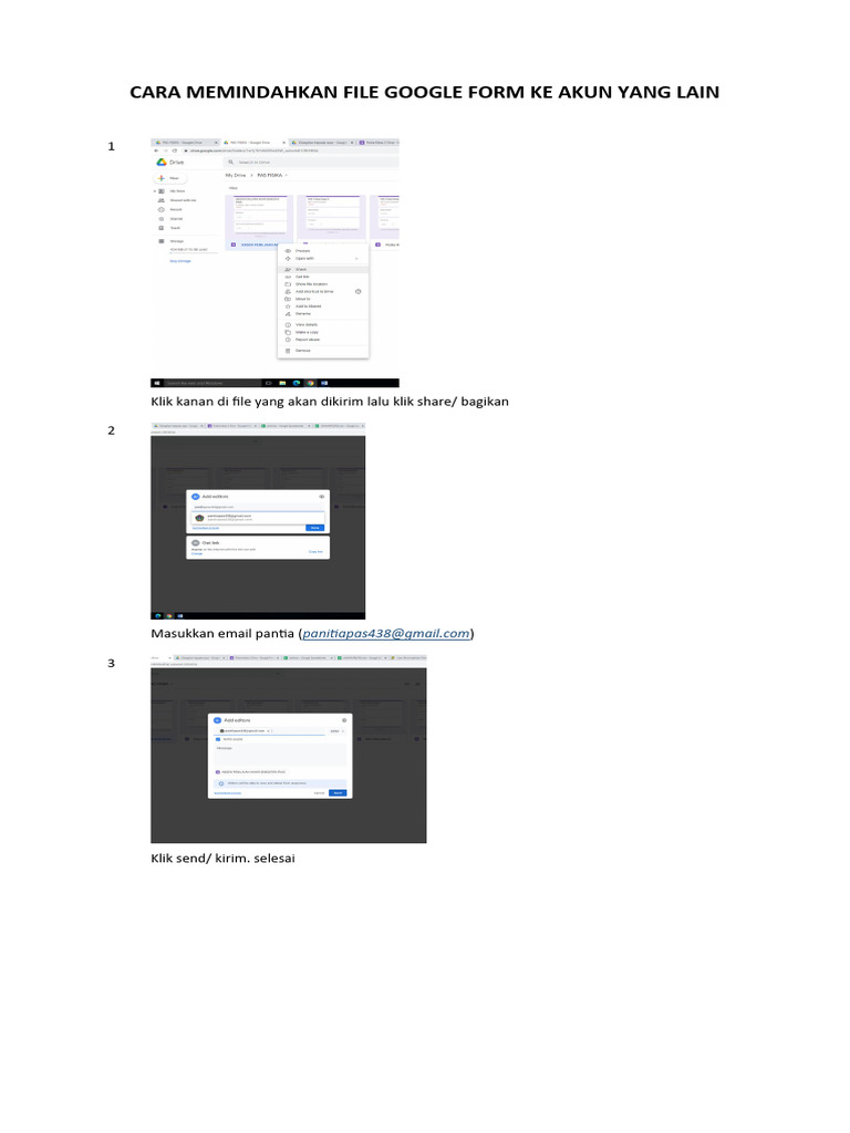 Cara Memindahkan File Google Form Ke Akun Yang Lain | PDF
