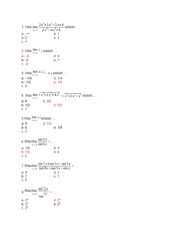 Soal PAS MTK Peminatan Kelas XII | PDF