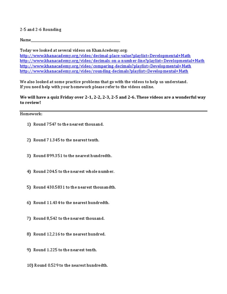 2-5 and 2-6 Rounding | PDF | Business