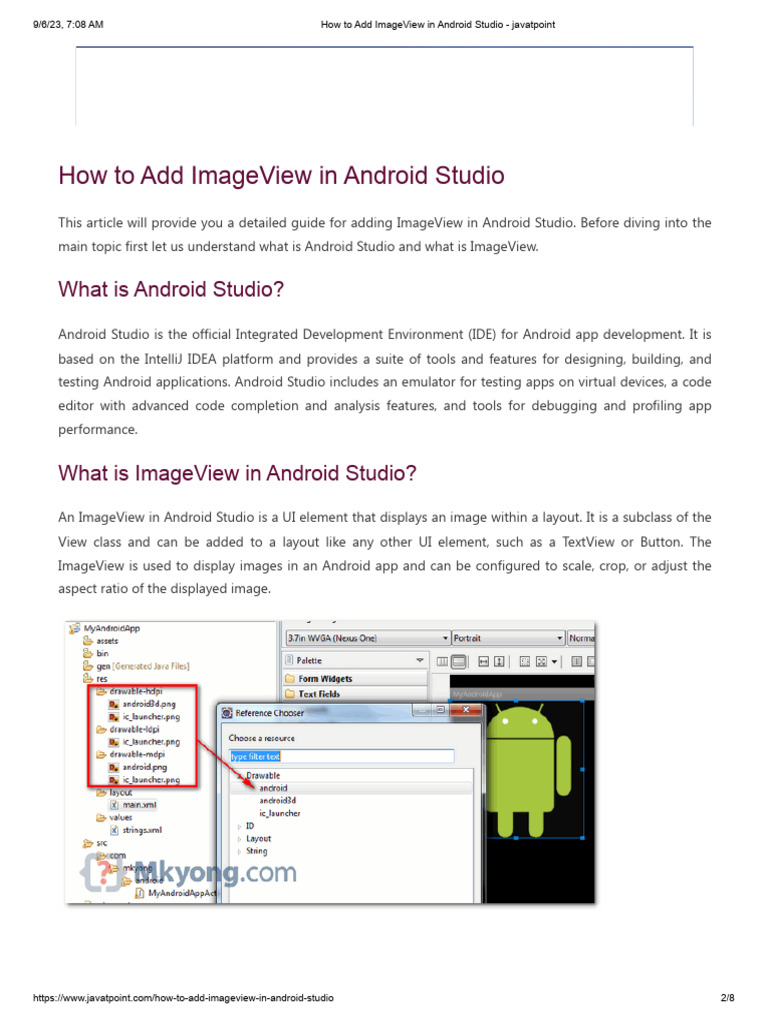How To Add ImageView in Android Studio | PDF How To Add ImageView in Android Studio | PDF