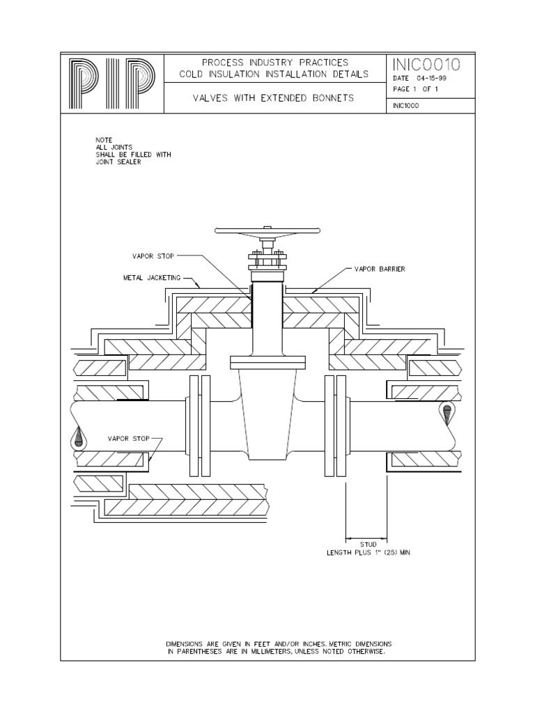 PIP INIC0010 Insulation in Valve With Extended Bonnet | PDF