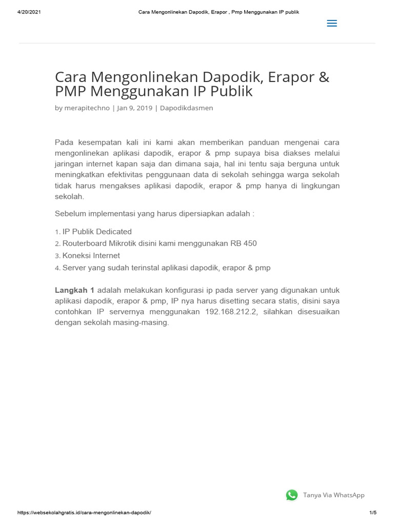 Panduan Mengonlinekan Erapor dan Dapodik | PDF | Karier & Perkembangan