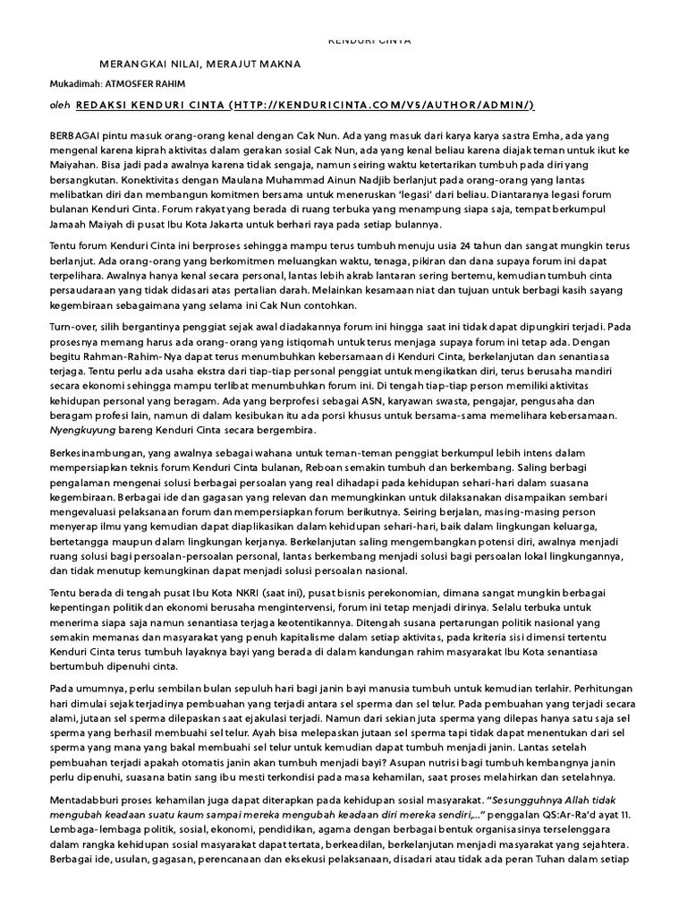 Mukadimah - ATMOSFER RAHIM - Kenduri Cinta | PDF
