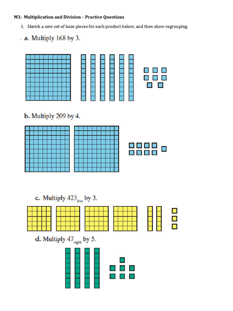 Base Ten Multiplication Practice | PDF | Multiplication | Arithmetic
