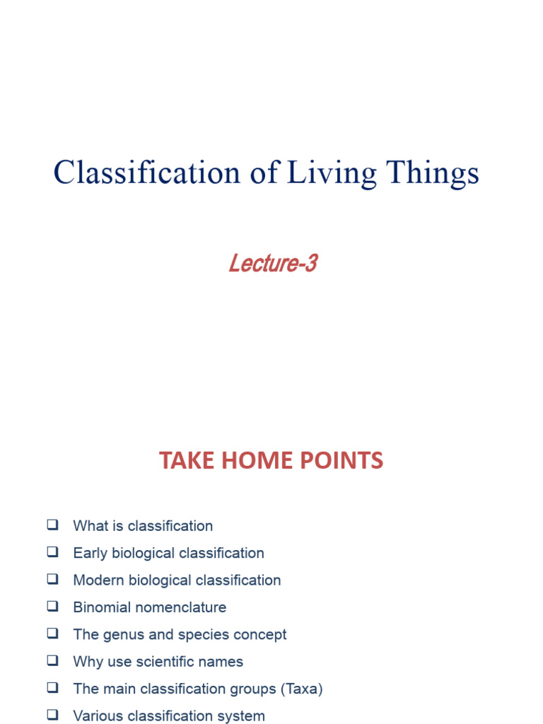Lec-3 - Classification of Living Things | PDF Lec-3 - Classification of Living Things | PDF