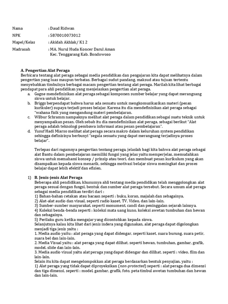 Alat Peraga | PDF | Karier & Perkembangan | Seni