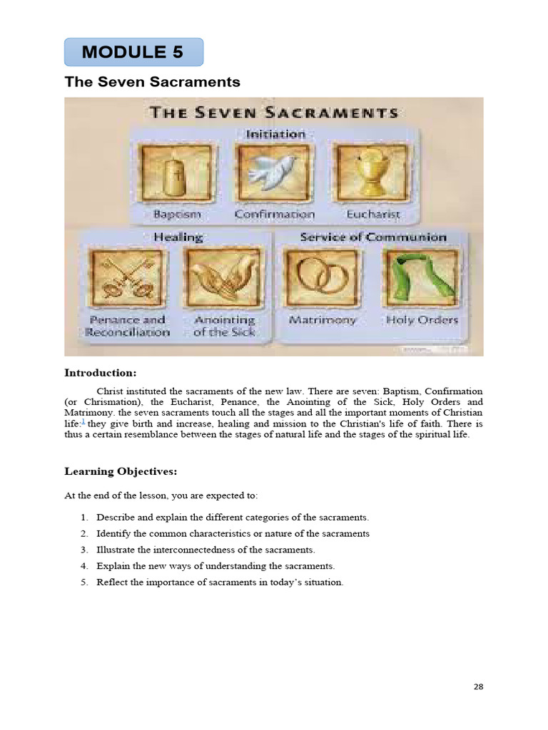 Module 5 Introduction To Seven Sacraments | PDF Module 5 Introduction To Seven Sacraments | PDF