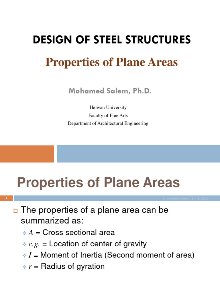 02 - Properties of Plane Area | PDF | Geometry | Quantity