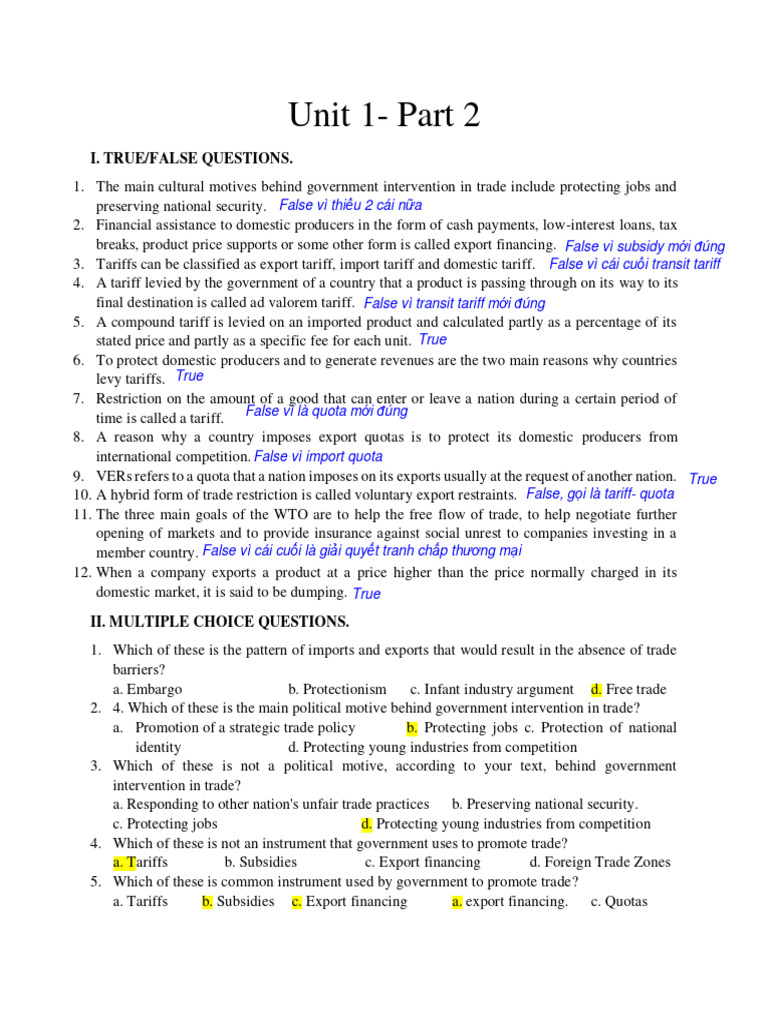 Unit 1- Part 2- Exercises - to sts | PDF