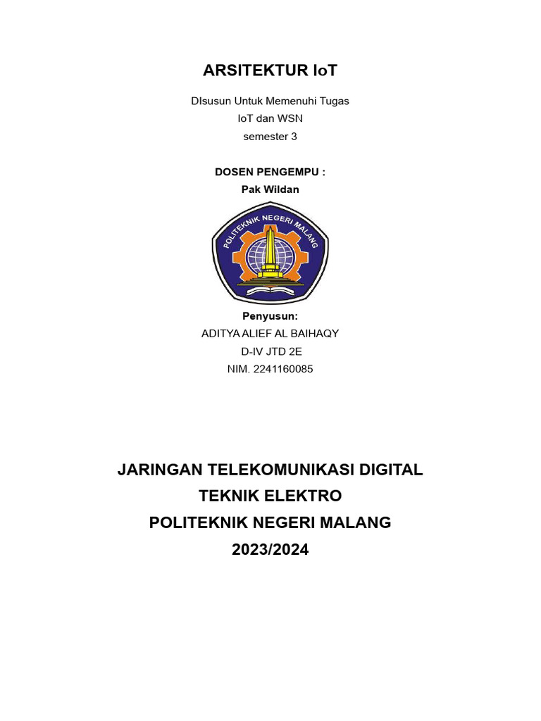 ARSITEKTUR IoT | PDF | Teknologi & Rekayasa