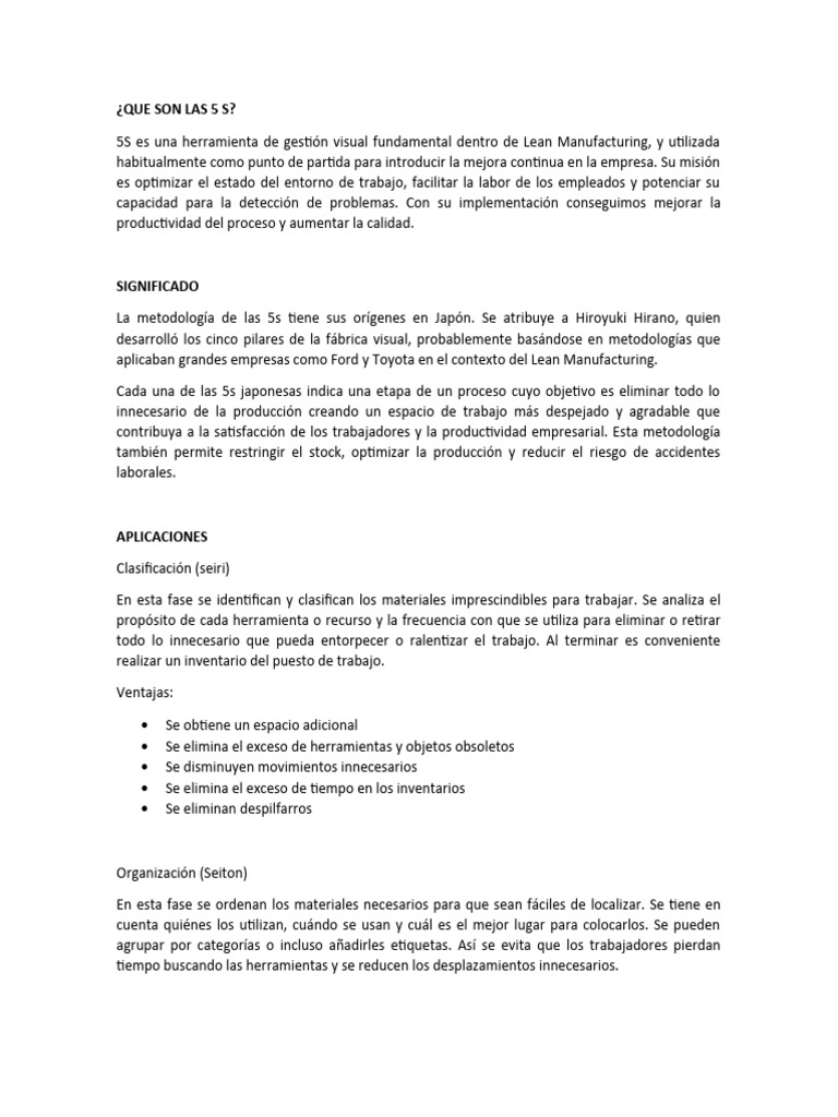 QUE SON LAS 5 S | PDF