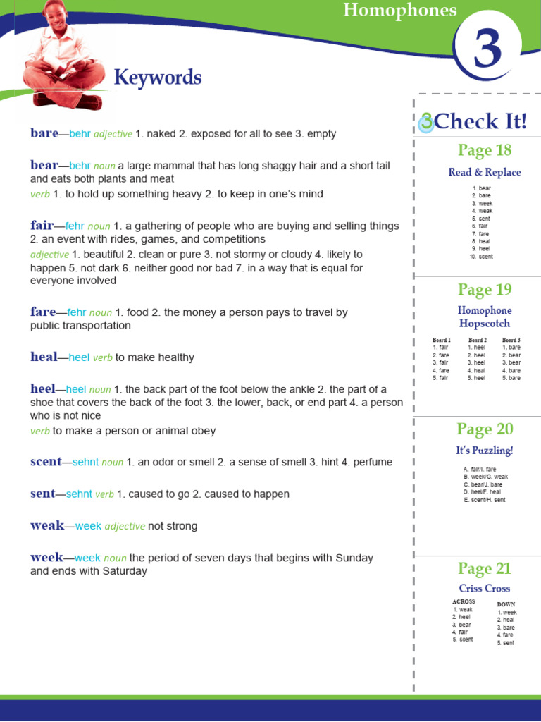 Grade 3 Homophones Worksheet | PDF