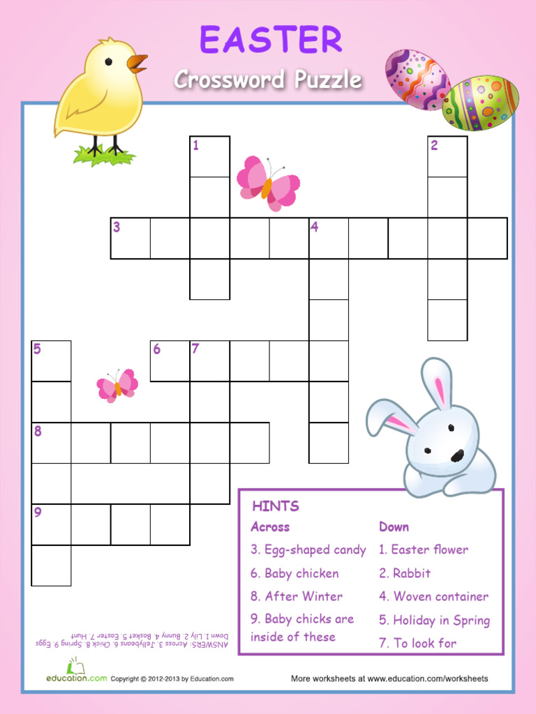 easter-crossword-puzzle-for-kids | PDF