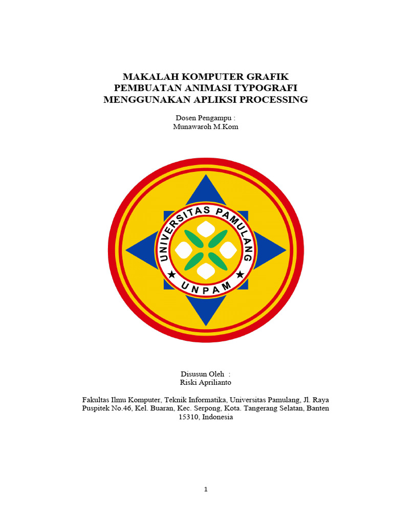 Makalah Laporan Animasi | PDF