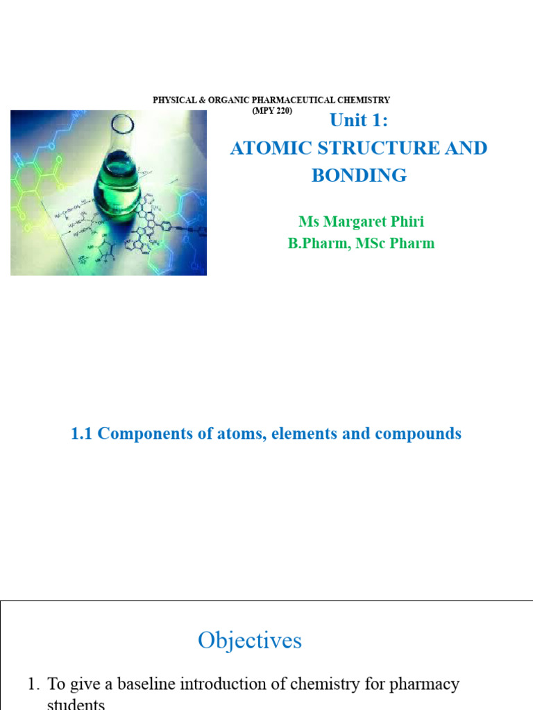 Unit 1 Atomic Structure And Bonding Part 1 Pdf