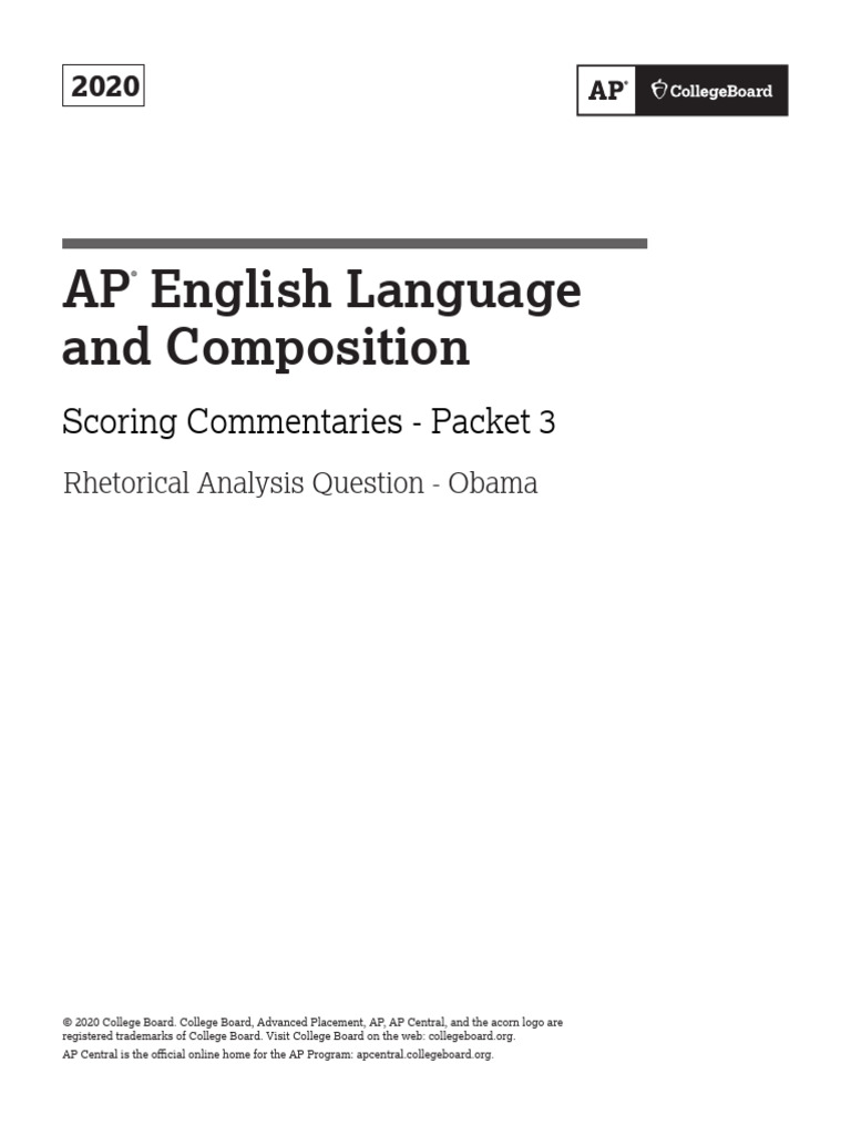 Ap20 English Language and Composition Scoring Commentary Obama | PDF ...