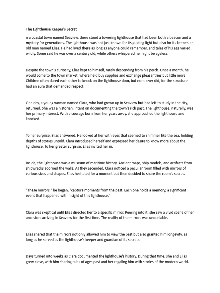 The Lighthouse Keeper's Secret | PDF | Lighthouse