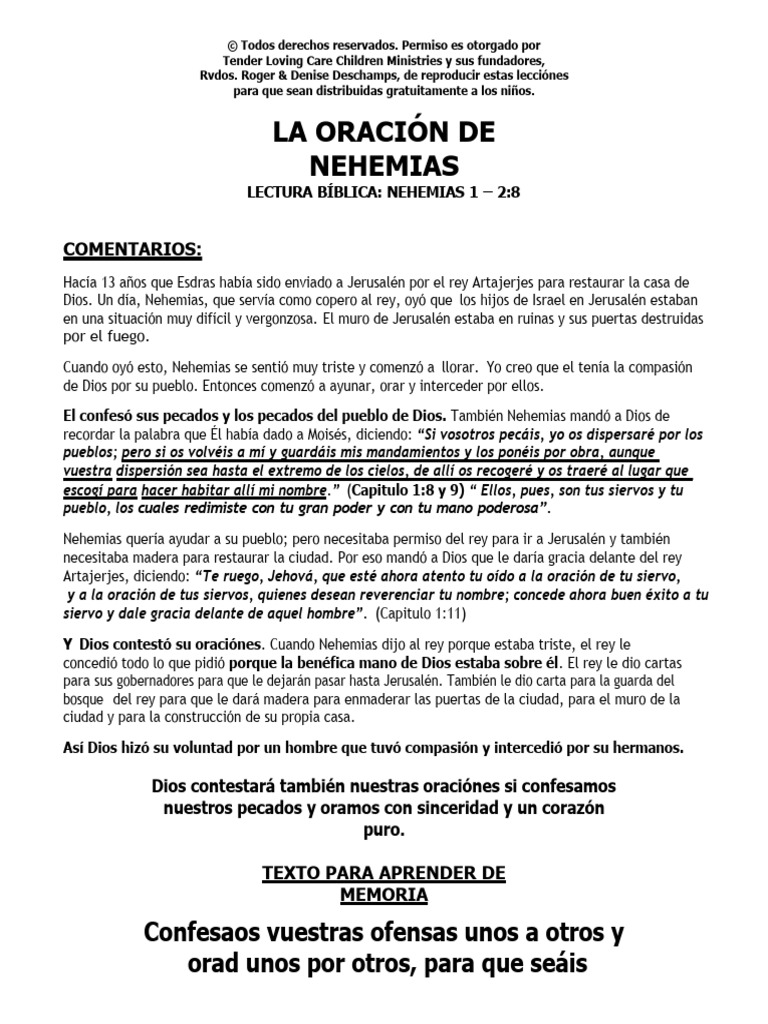 La Oración de Nehemias Lectura Bíblica_ Nehemias 1 2_8 | PDF